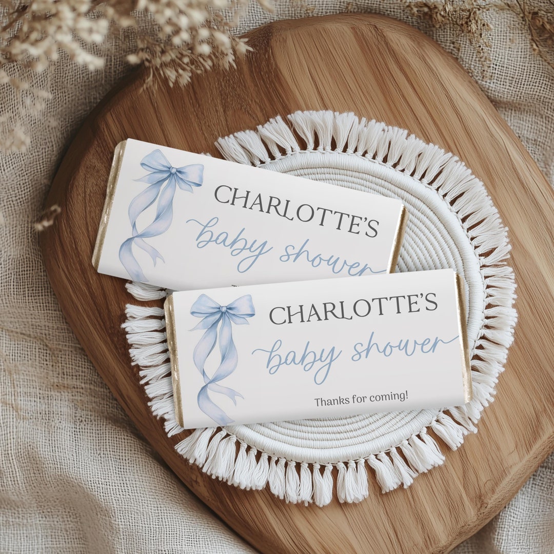 Blue Bow Chocolate Wrapper Candy Bar Wrapper Template Chocolate Bar ...