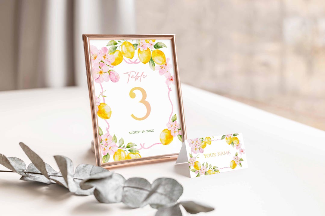 Table Number and Place Card Template Find Table Sign Editable Shower ...