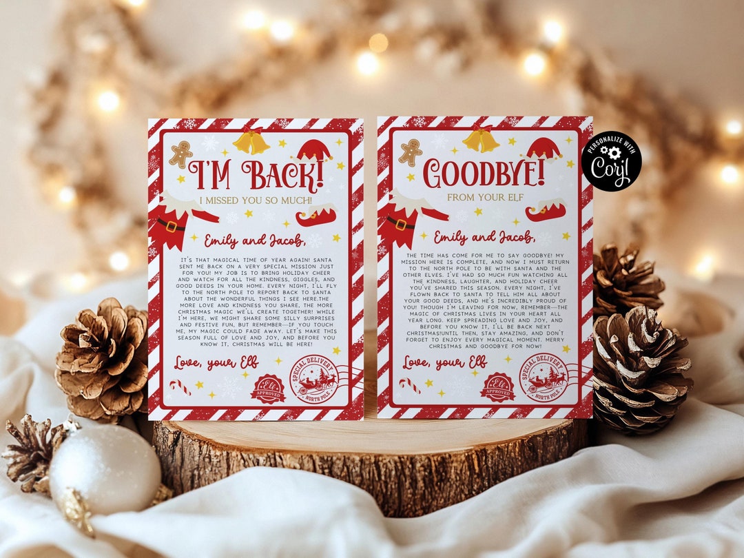 Editable Letter Elf Letter Elf Arrival Letter Elf Return Letter Elf I'm ...