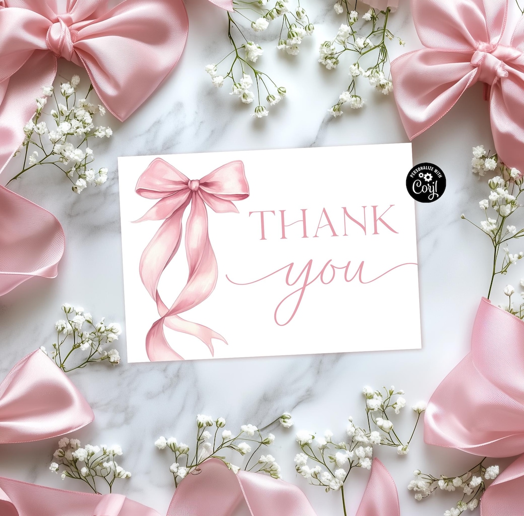 Pink Coquette Gift Tag Girl Thank You Tag Favour Tag Pink Ribbon Favor ...