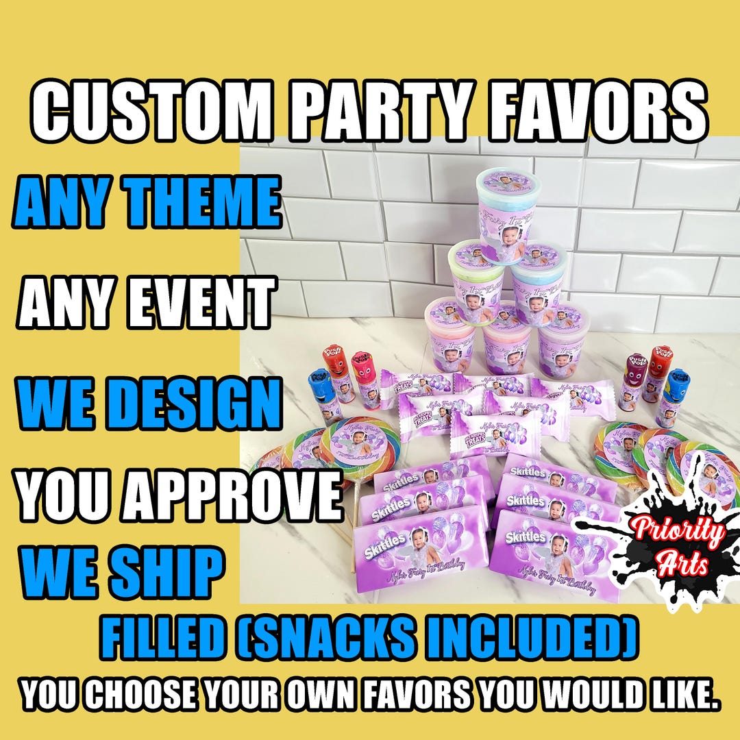 Custom Party Favors FILLED Party Favors, Party Treats, Custom Party ...