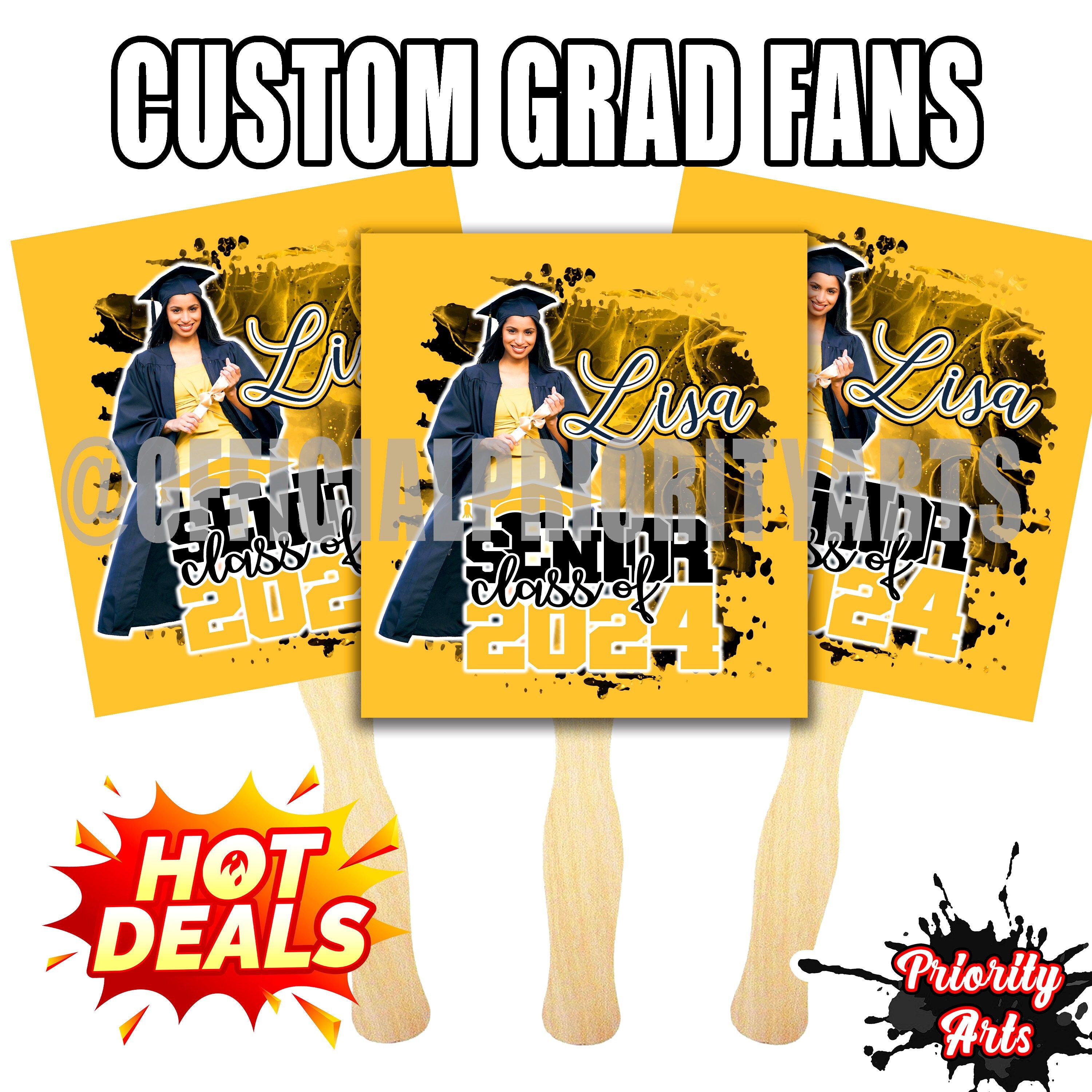 GRADUATION FANS 2024 Grad Favors, Graduation, Senior Graduation ...