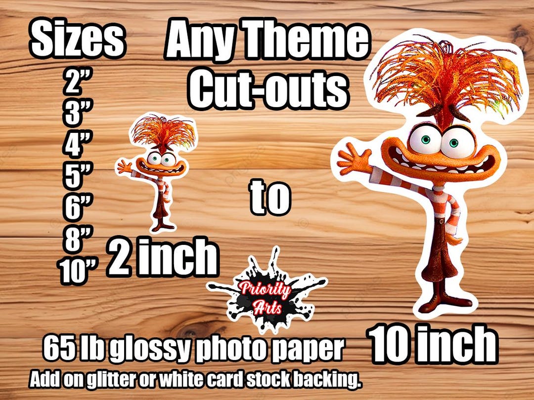 Inside Out Cut-outs, Inside Out Party, Inside Out Party Favors, Anxiety ...