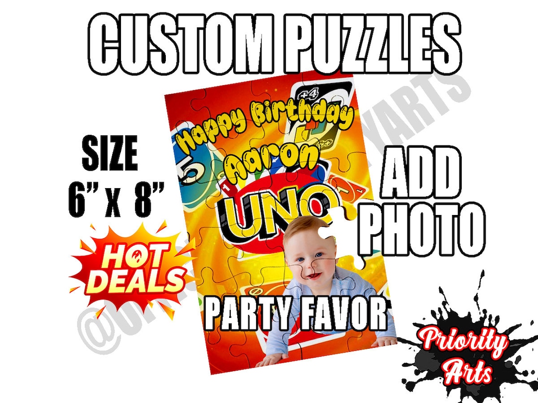 Custom Puzzles, Uno Party Favors Personalized Puzzle, Custom Party ...