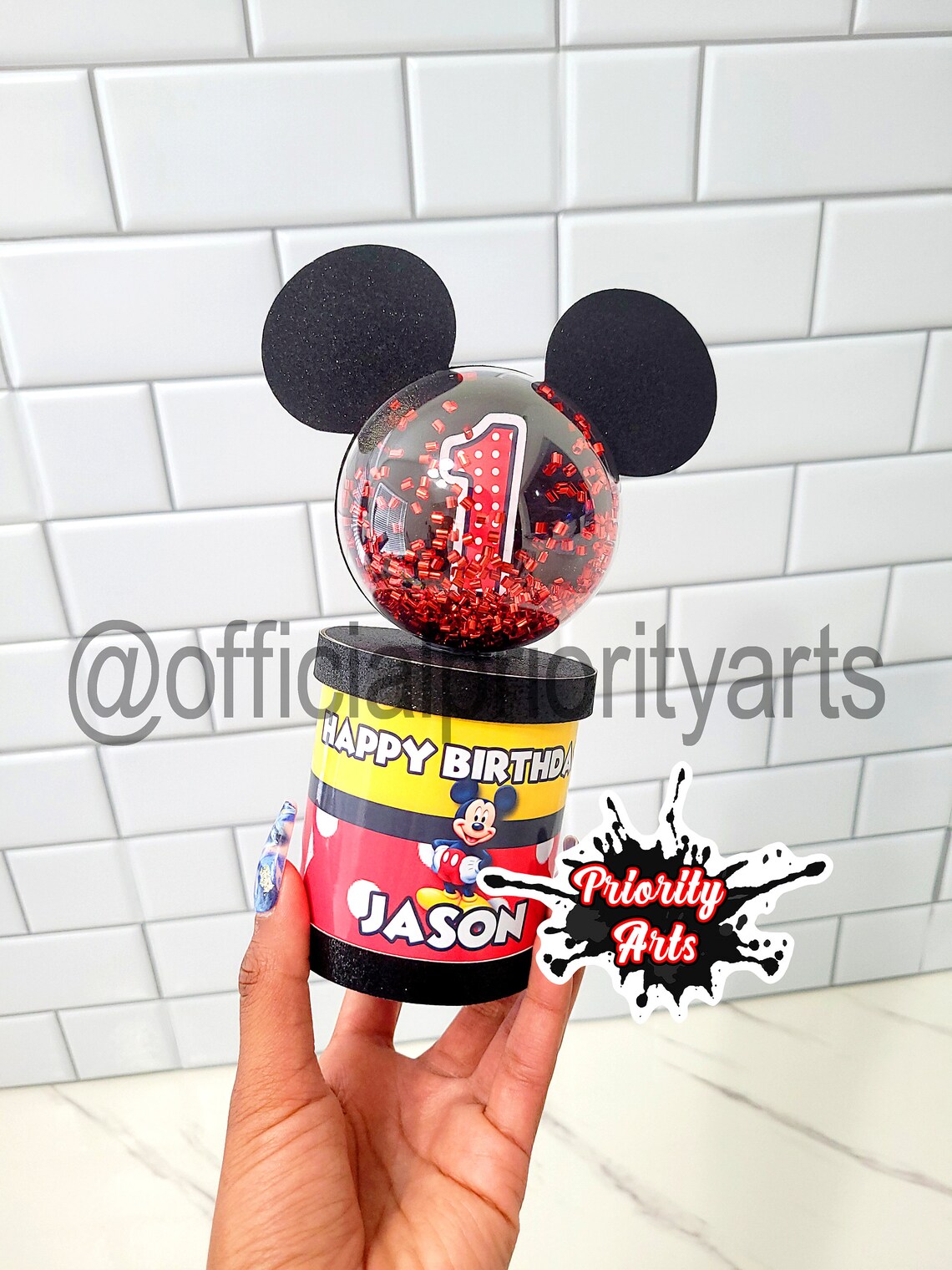 Mickey Mouse Pringle Shakers Handmade, Mickey Mouse Party Supplies ...
