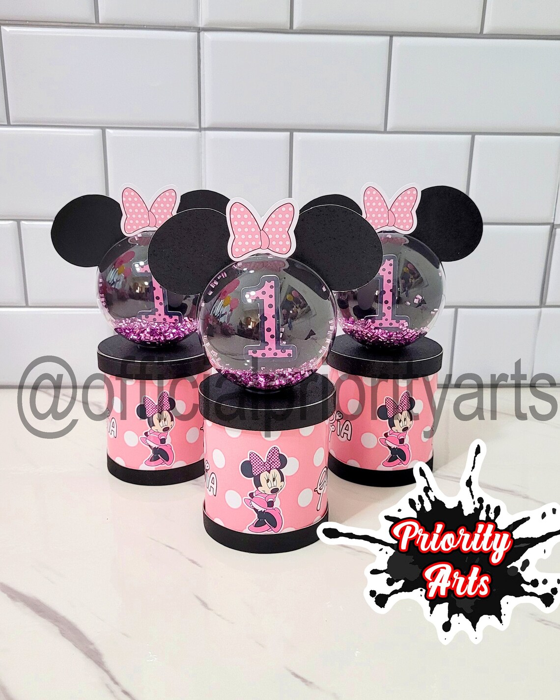 Minnie Mouse Pringle Shakers Handmade, Minnie Mouse Party Supplies ...