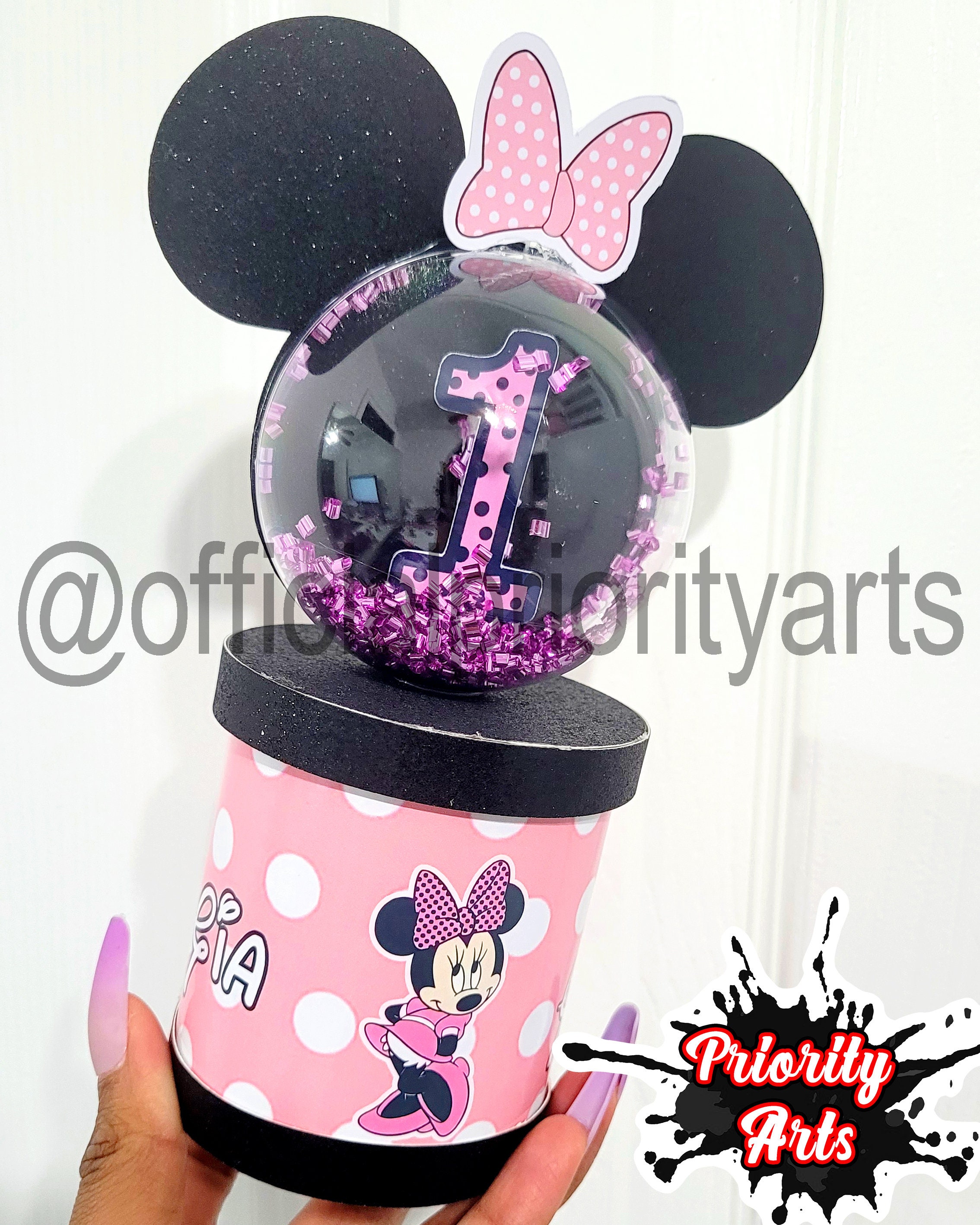 Minnie Mouse Pringle Shakers Handmade, Minnie Mouse Party Supplies ...