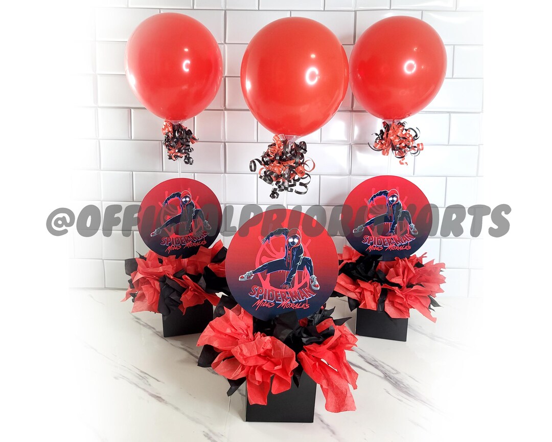 Miles Morales Spiderman Table Centerpieces, Spiderman Table ...
