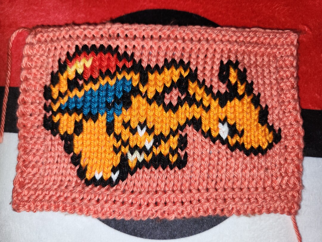 Charizard Pokemon Mini Pixel Yarn Portrait Cute Handmade Wall Display ...