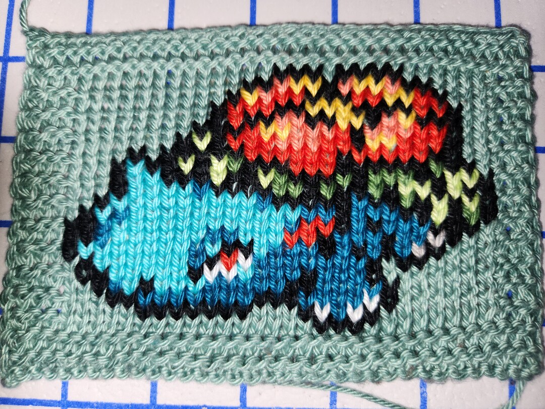 Venusaur Pokemon Mini Pixel Yarn Portrait Cute Handmade Wall Display ...