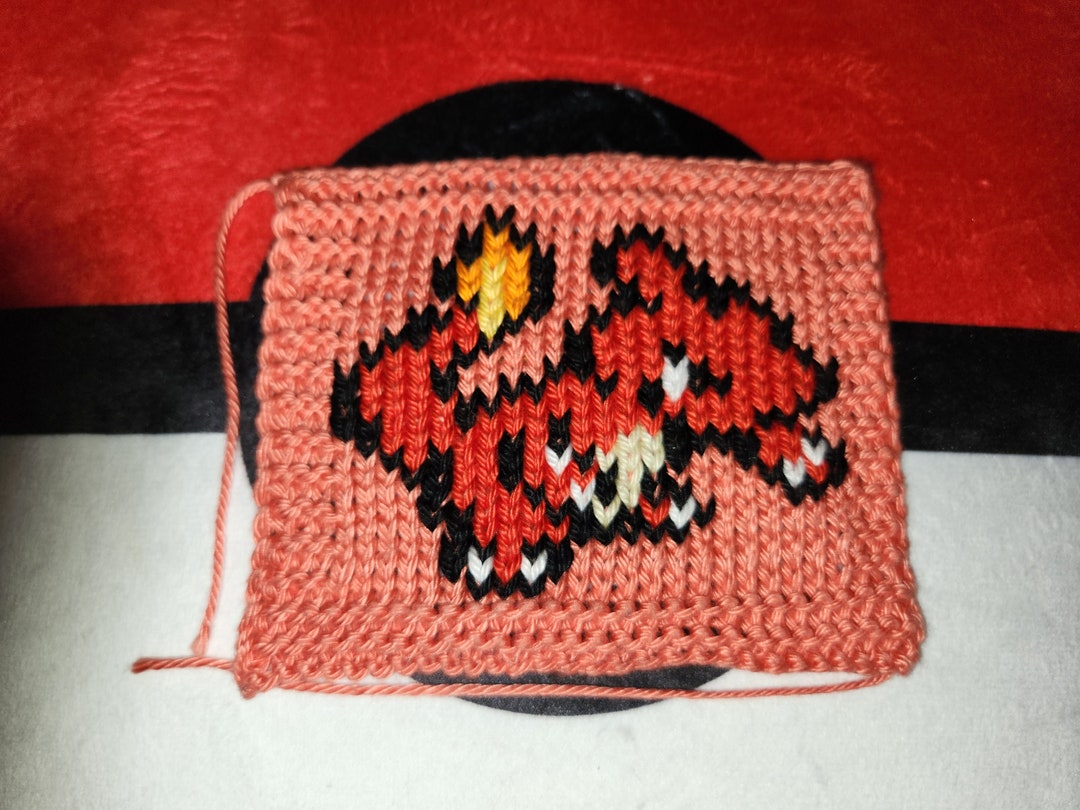 Charmeleon Pokemon Mini Pixel Yarn Portrait Cute Handmade Wall Display ...