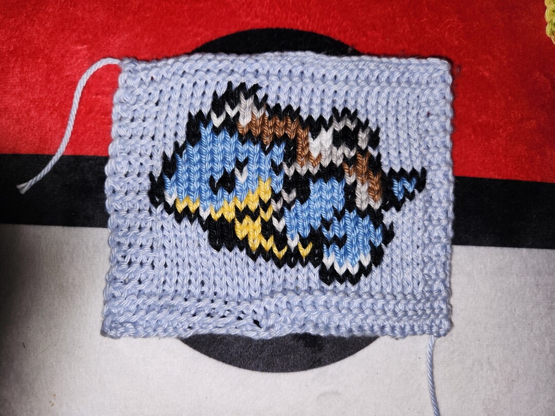 Blastoise Pokemon Mini Pixel Yarn Portrait Cute Handmade Wall Display ...