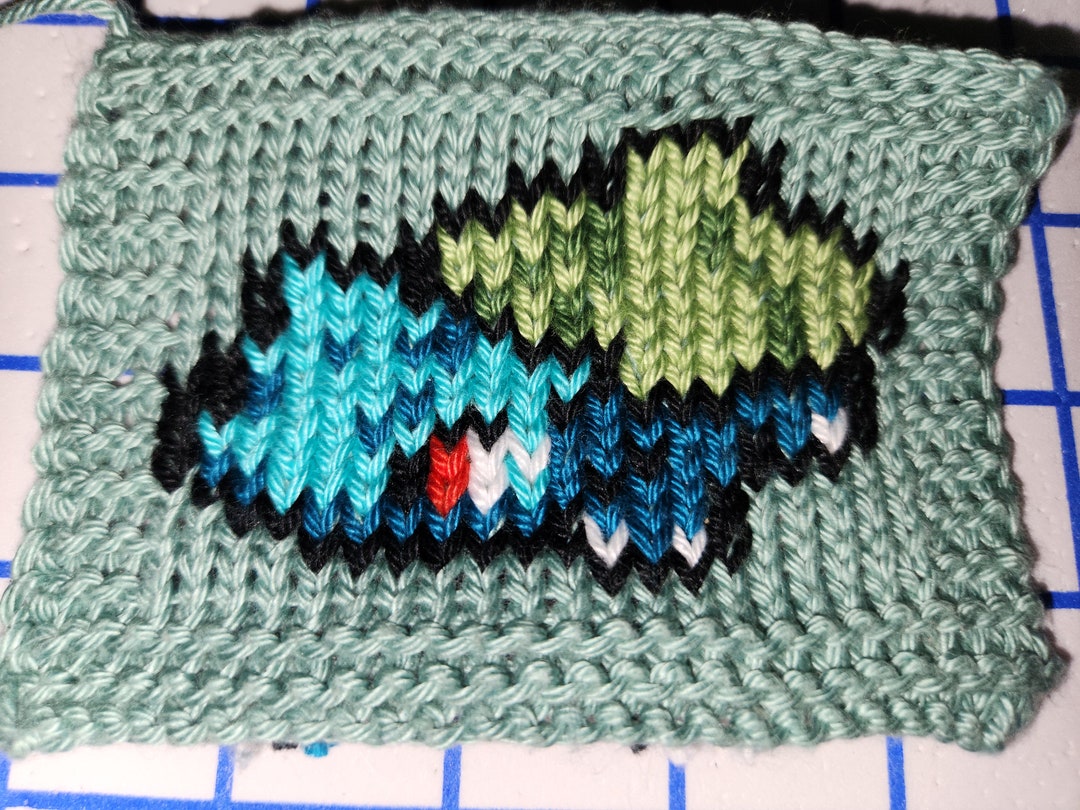 Bulbasaur Pokemon Mini Pixel Yarn Portrait Cute Handmade Wall Display ...