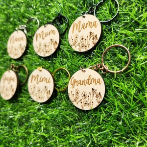 Floral Keychain SVG Bundle | Round Keychain SVG | Mama Keychain Svg ...