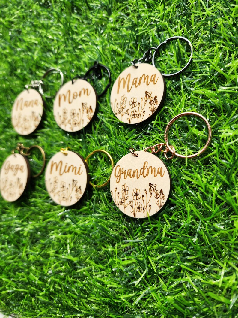 Floral Keychain SVG Bundle | Round Keychain SVG | Mama Keychain Svg ...