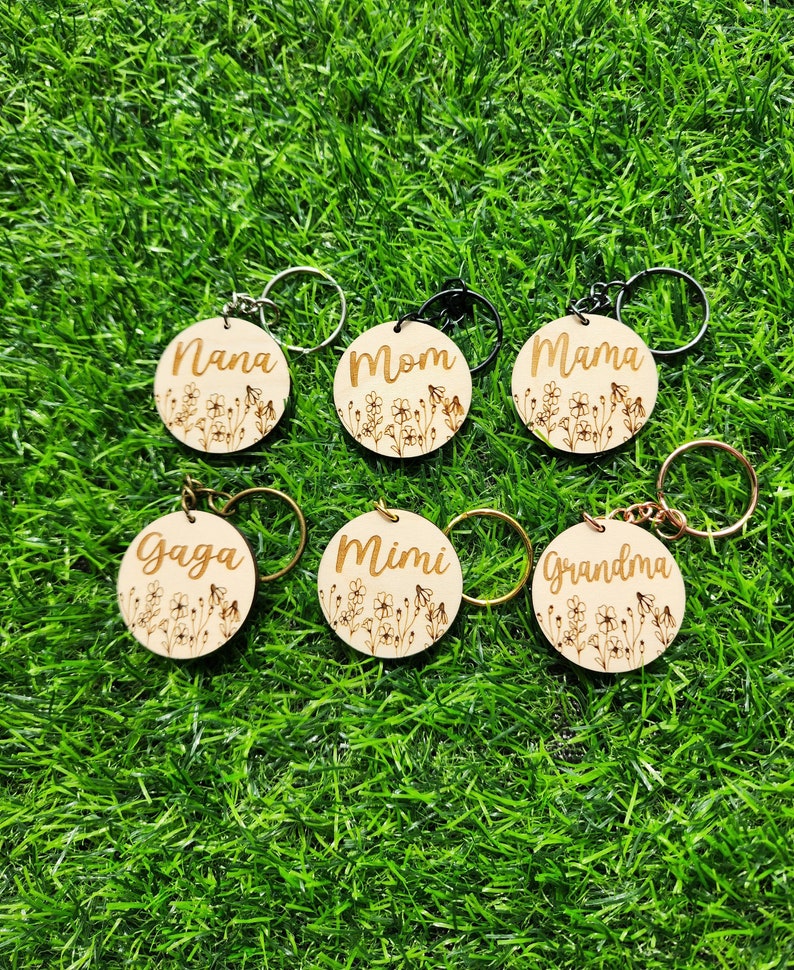Floral Keychain SVG Bundle | Round Keychain SVG | Mama Keychain Svg ...