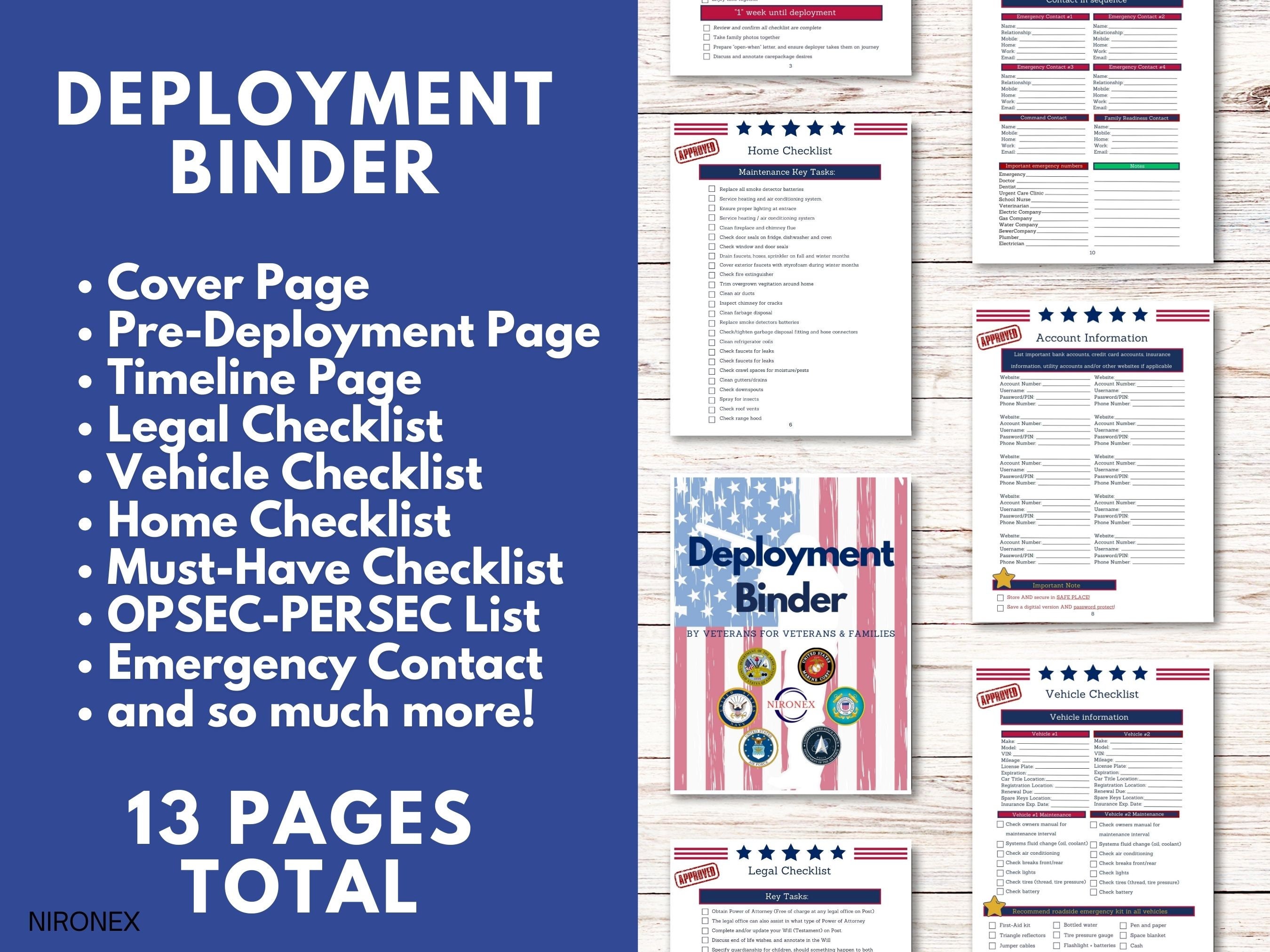 Military Deployment Planner Binder Stay Organized and Prepared ...