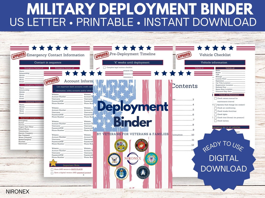 Military Deployment Planner Binder Stay Organized and Prepared ...