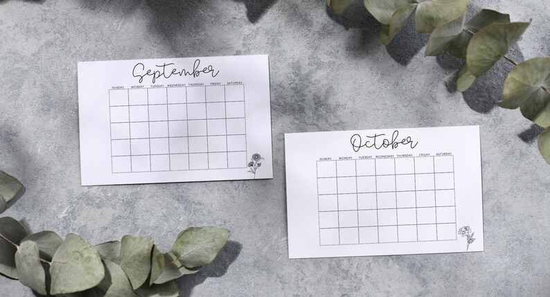 Blank Birth Flower Monthly Calendar Download Digital PDF - Etsy