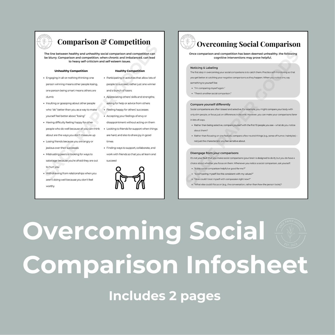 Overcoming Self-comparison Infosheet | Digital Print | Counselor ...