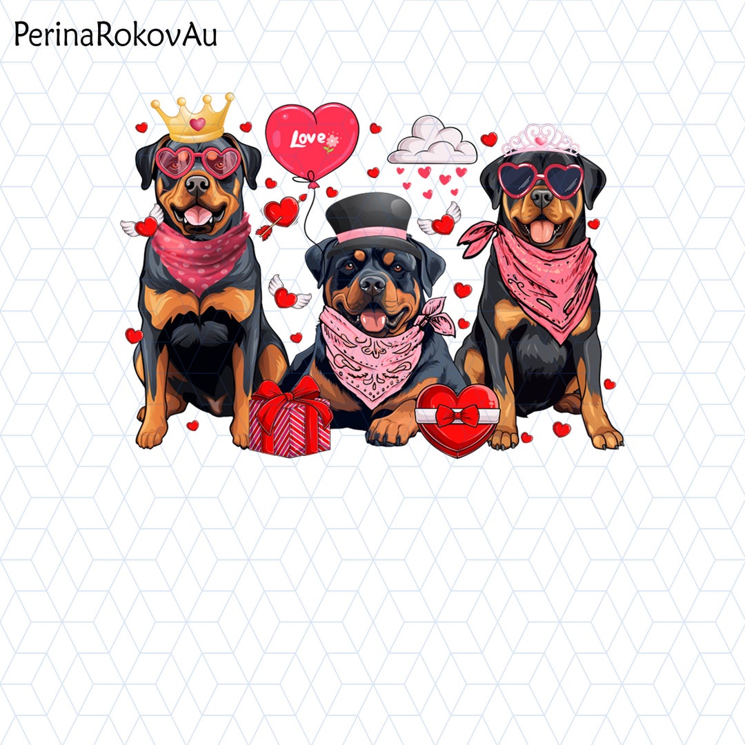Rottweiler Valentine Png, Rottweiler Valentine Dog Png, Dog Lover ...