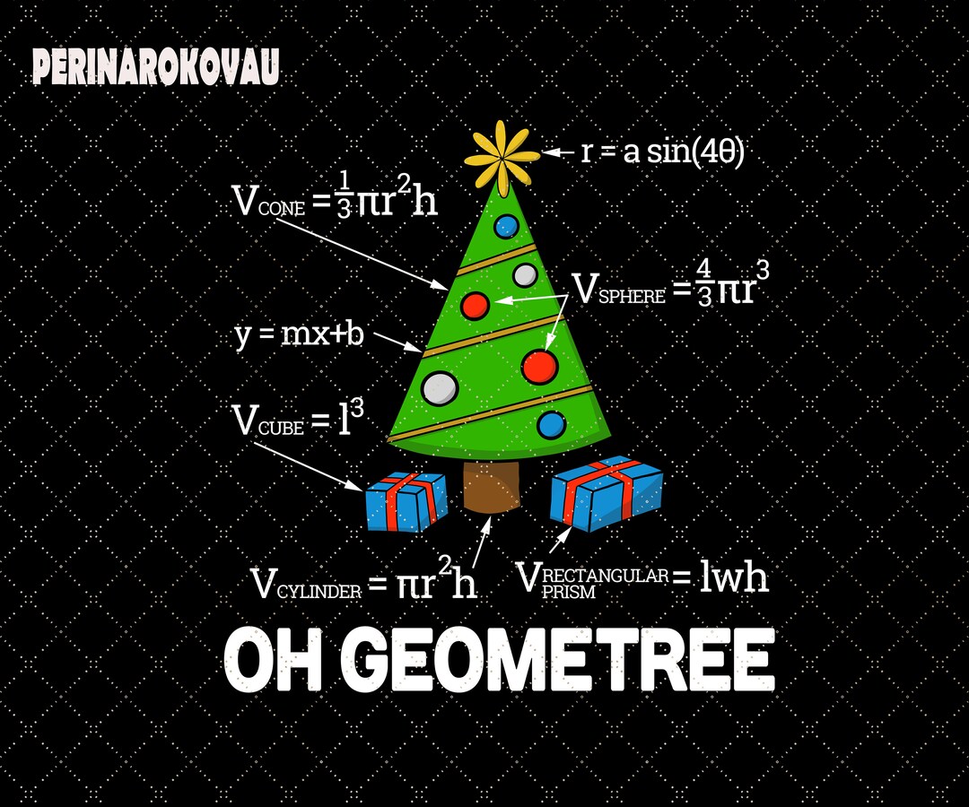 Teacher Christmas Png Funny Math Geometry Christmas Tree - Etsy