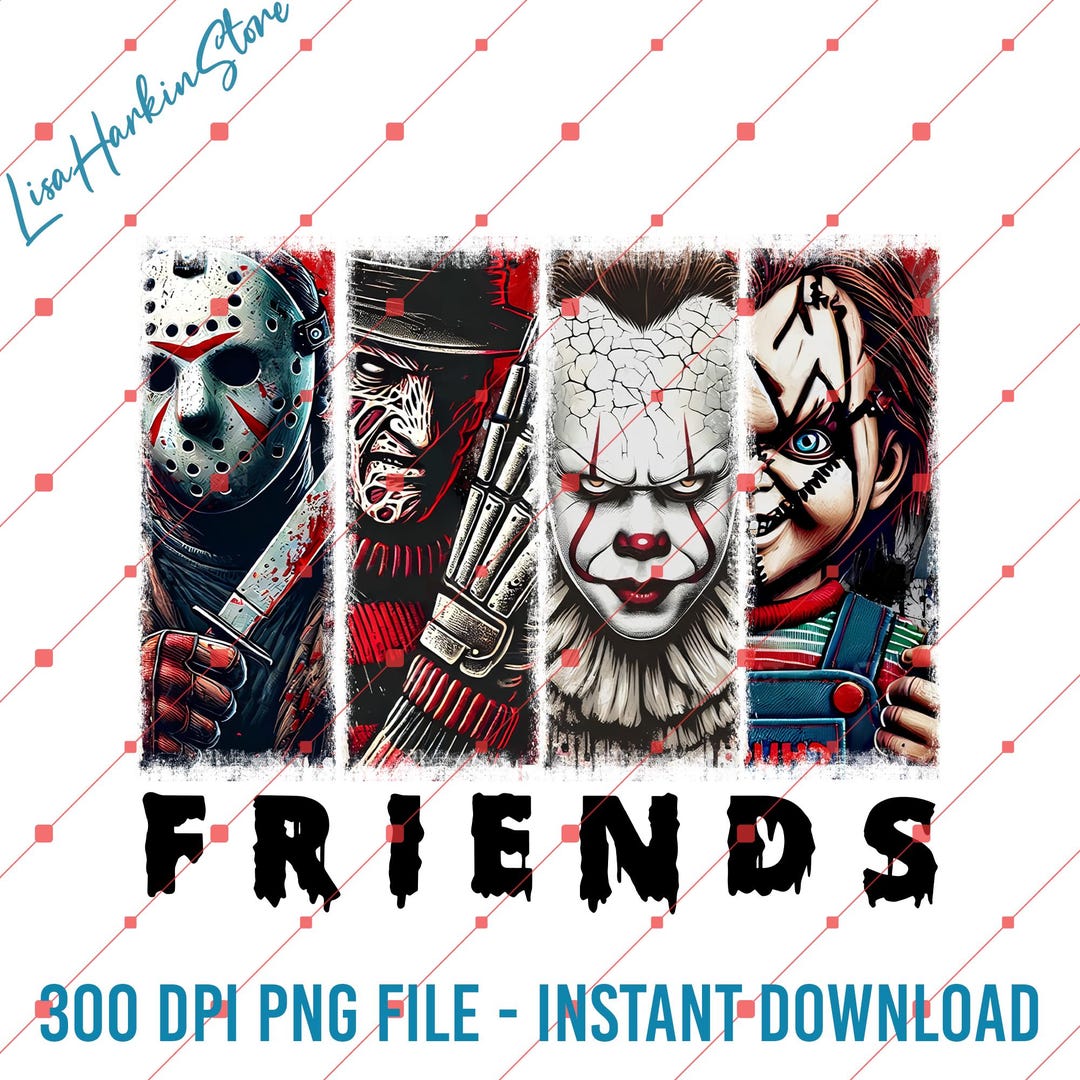 Horror Friends Halloween Png, Thug Life Horrors Halloween Png, Slashers ...
