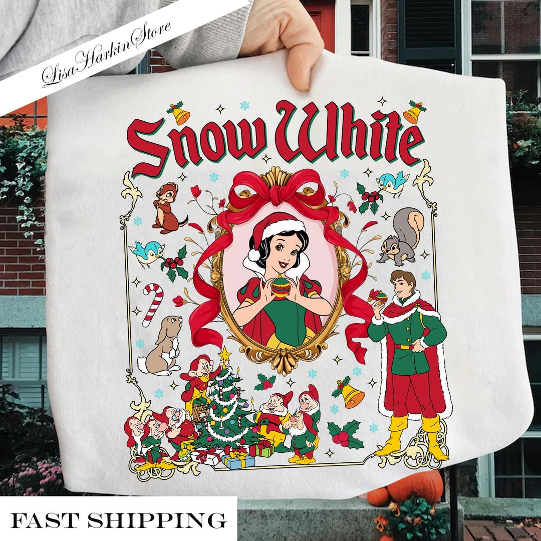 Christmas Snow White Princess Disney Shirt, Princess Shirt, Cute Snow ...
