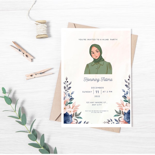 Hijab Party Invitations - Etsy
