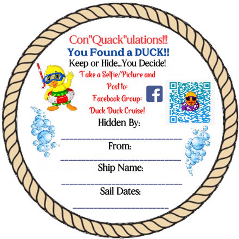 Cruising Duck Tag: Fill in (DIGITAL DOWNLOAD FILE) - Etsy