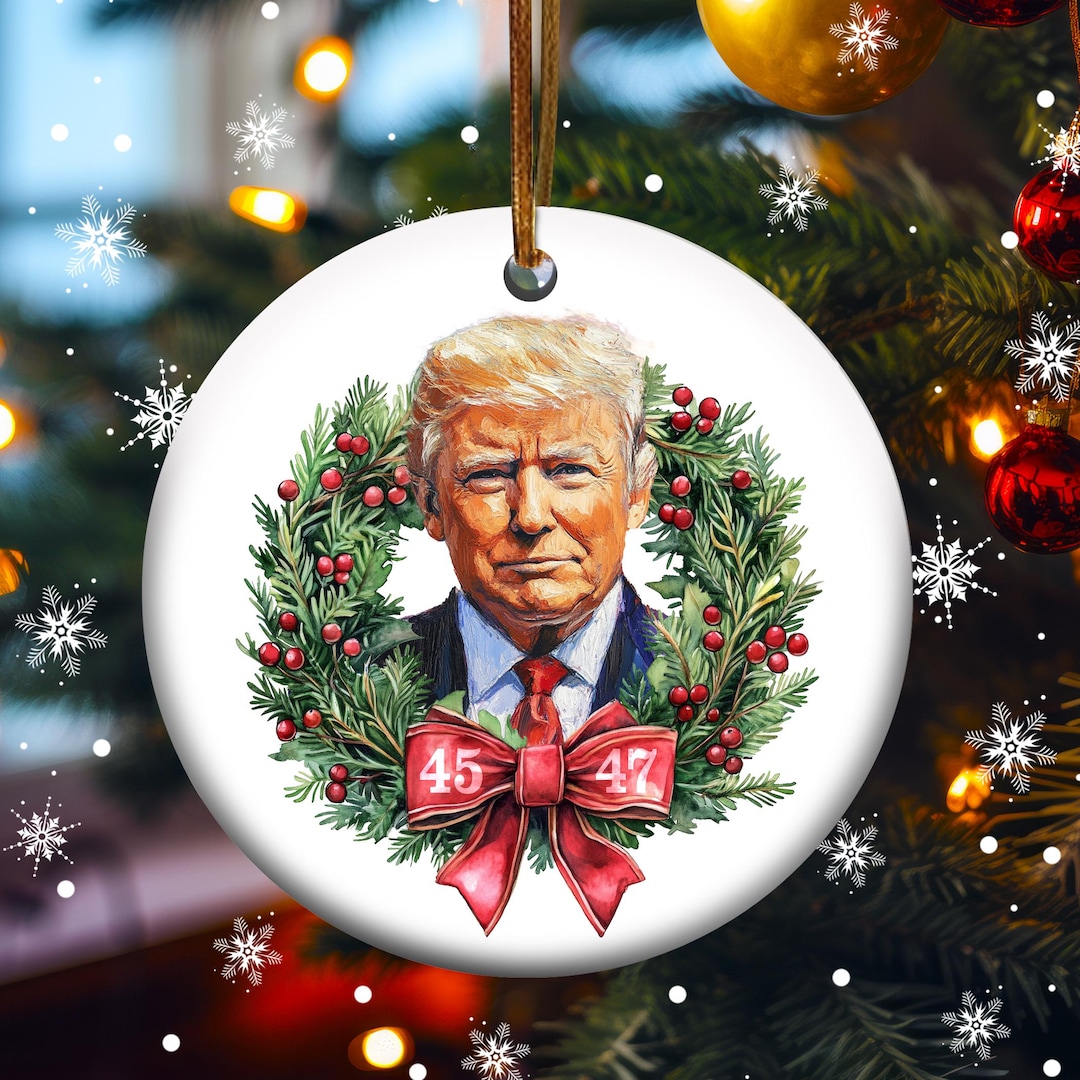 Donald Trump Christmas Ornament, American Pride Ceramic Stone Ornament ...