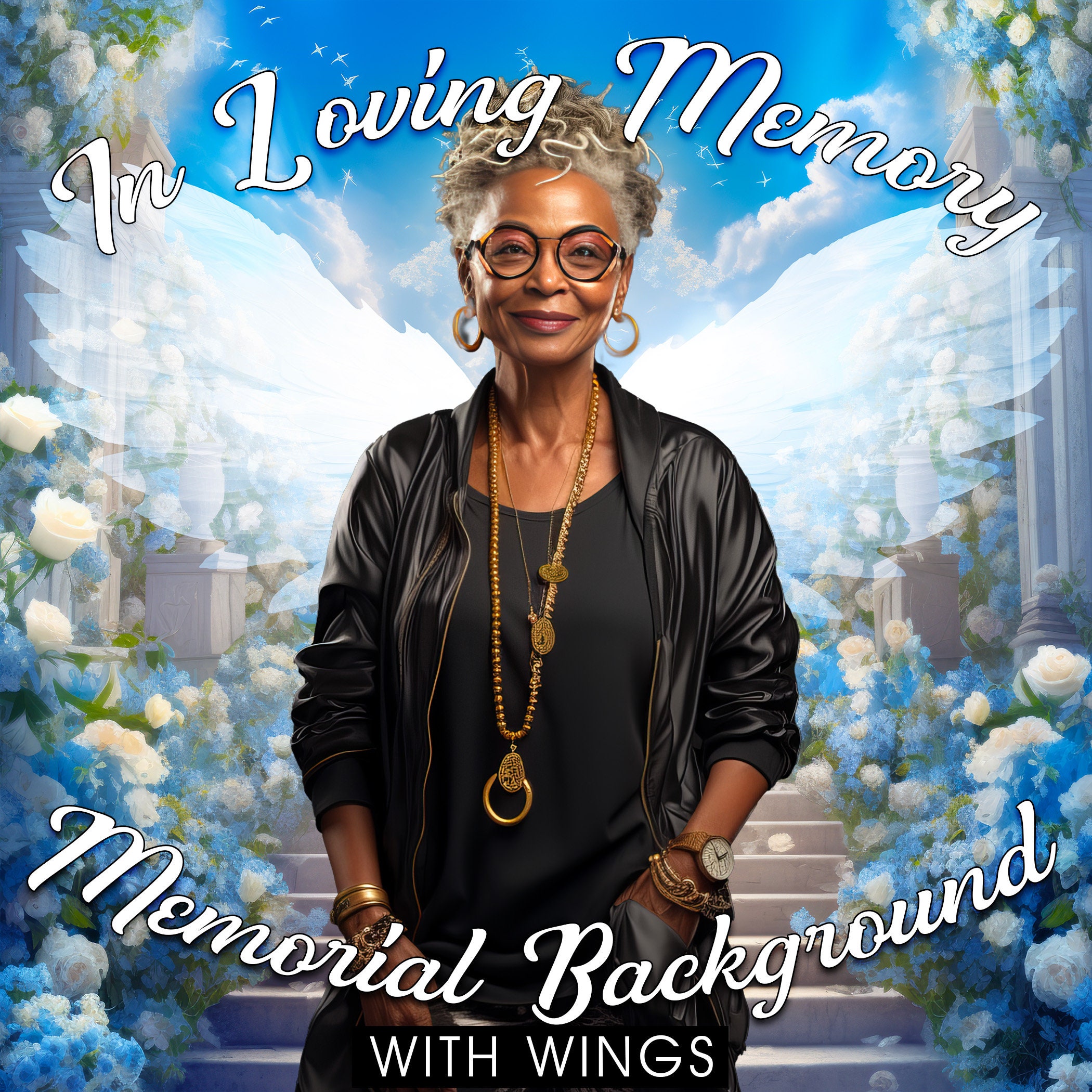 In Loving Memory Backdrop Mini Bundle, Memorial Background, Stairs to ...