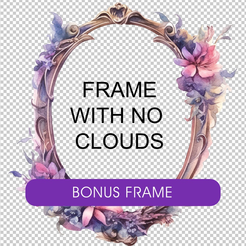 Floral Memorial Oval Frame: Bereavement Clip Art (PNG, JPG) - Etsy