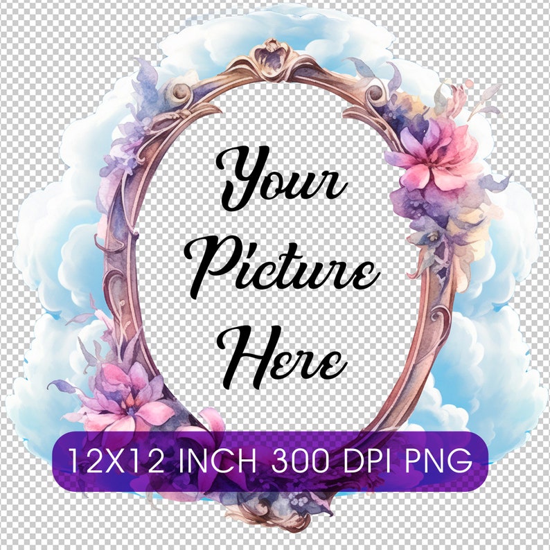 Floral Memorial Oval Frame: Bereavement Clip Art (PNG, JPG) - Etsy
