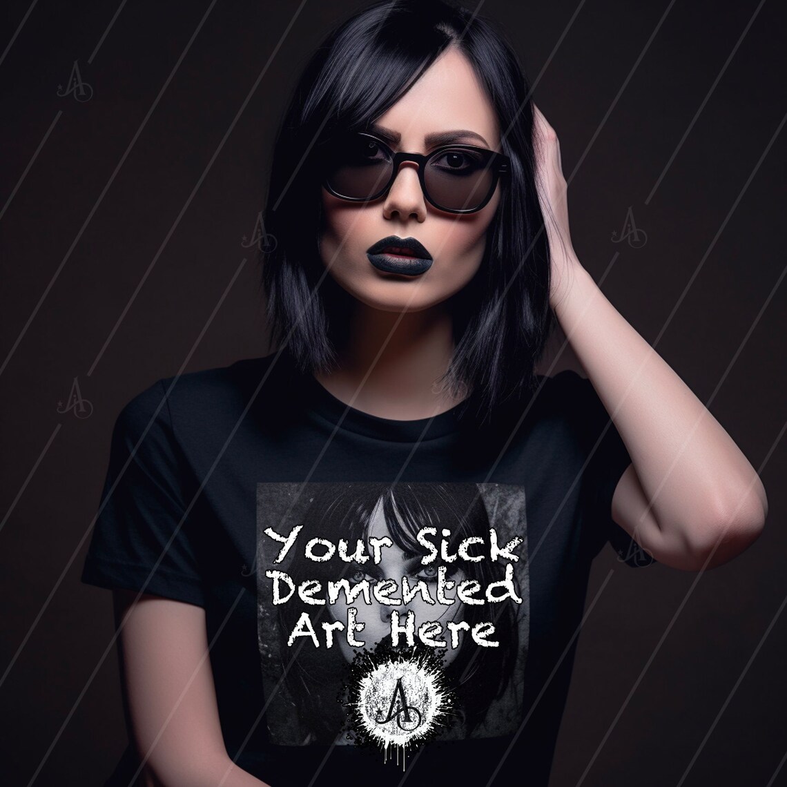 Goth T-shirt Mockup Mini Bundle, 12 Plus Mockups, Tattooed Punk Female ...