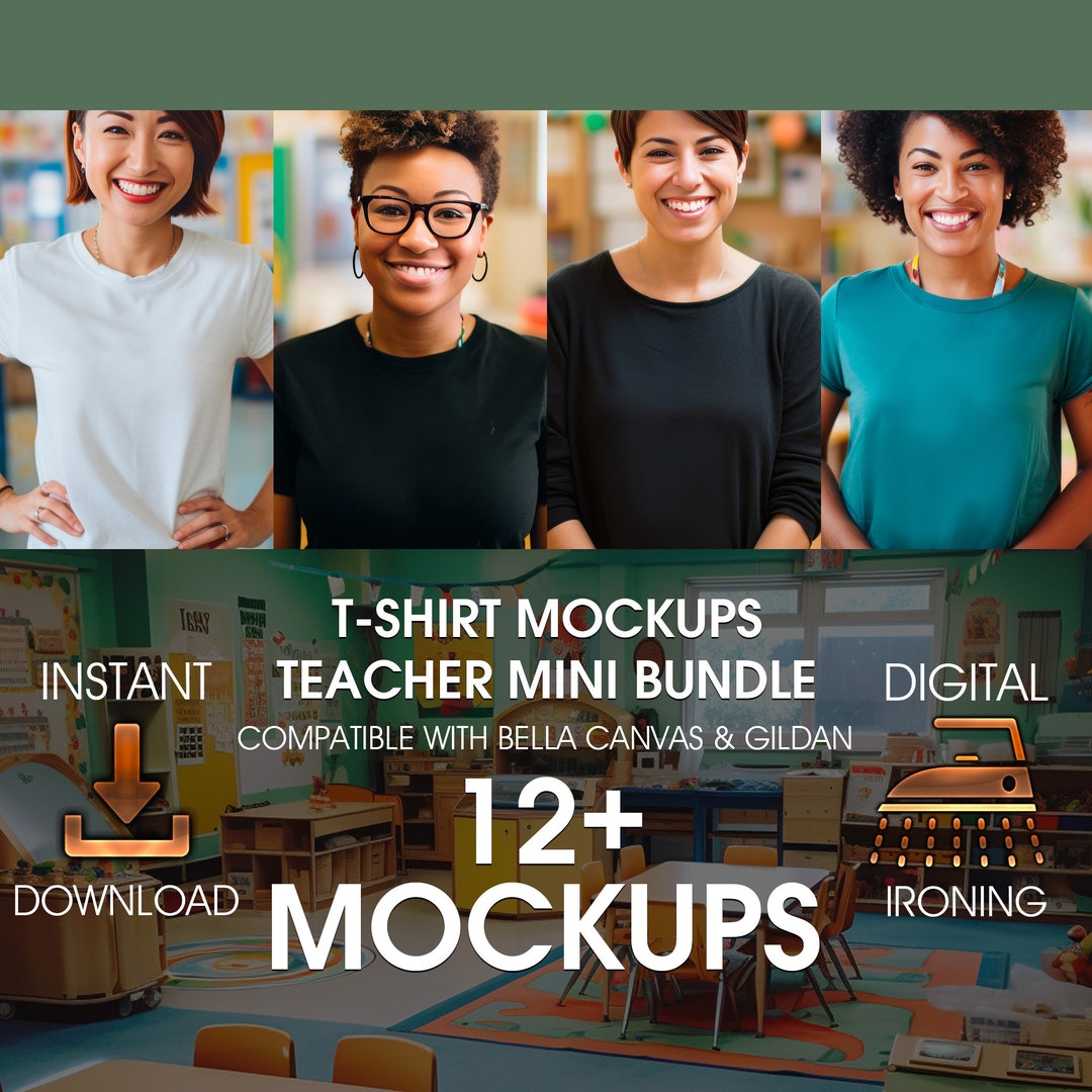 Teacher T-shirt Mockup Bundle: Back to School Designs (digital Download ...