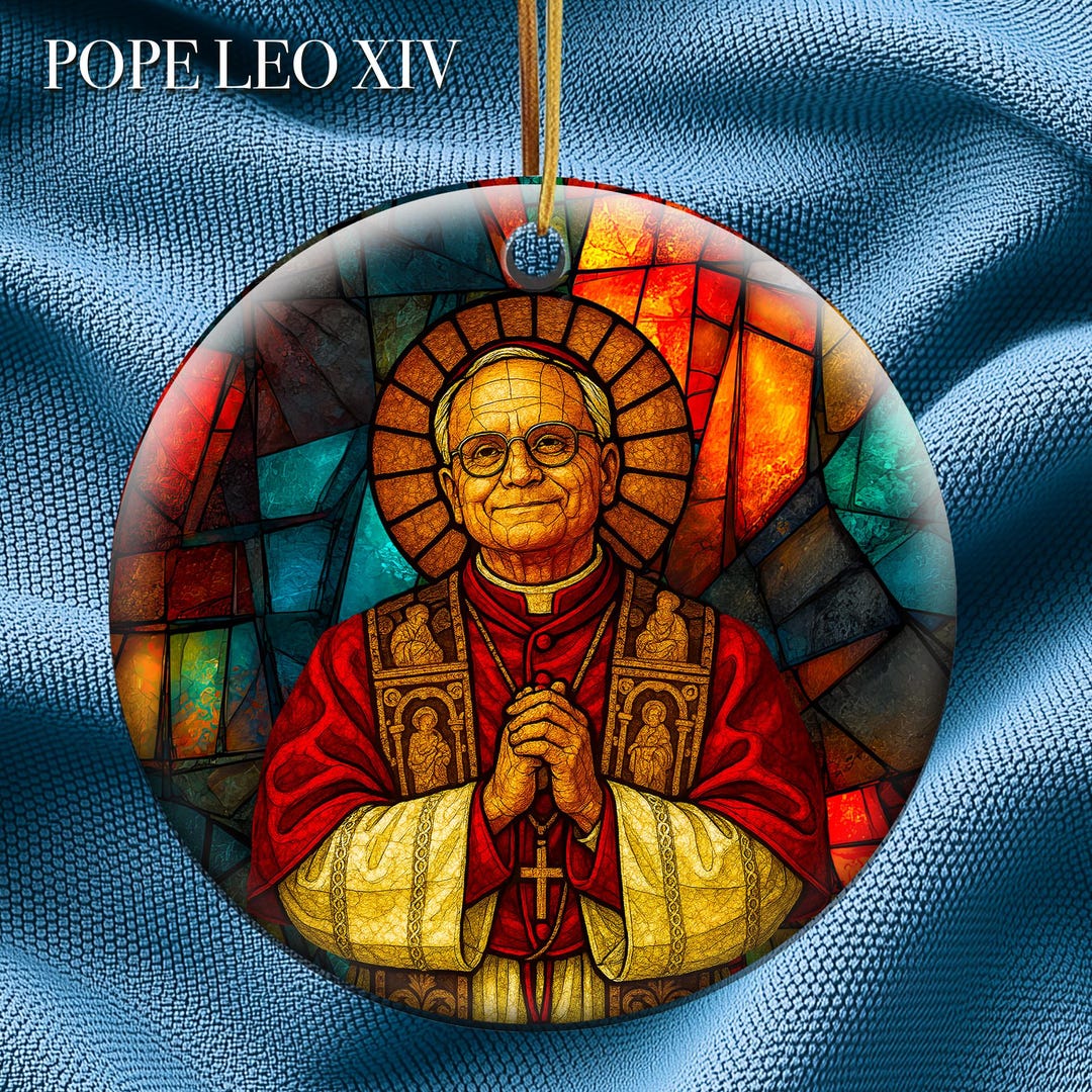 Pope Leo XIV Christmas Ornament, First North American Pope, Ceramic ...