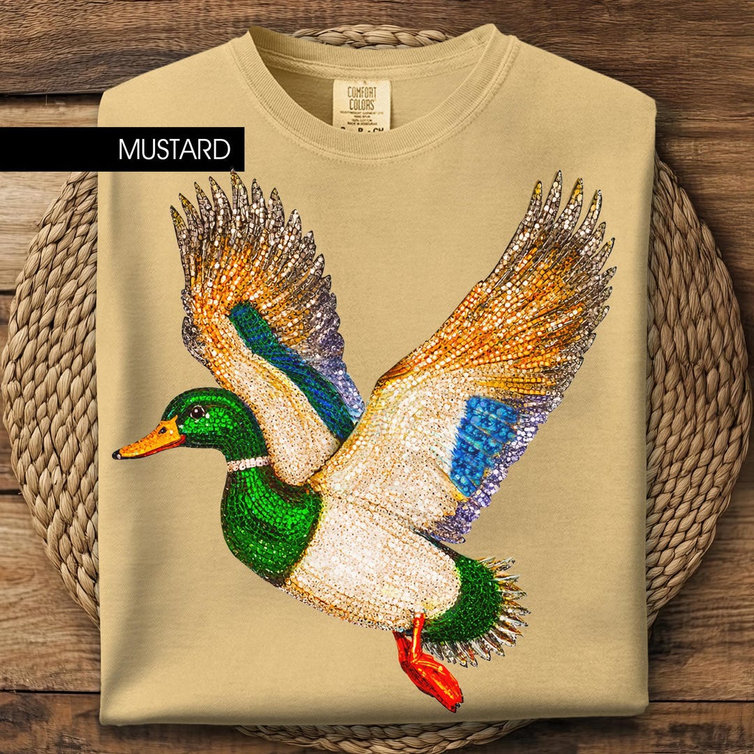 Faux Rhinestone Flying Mallard Duck: Bird Lover PNG (digital Download ...