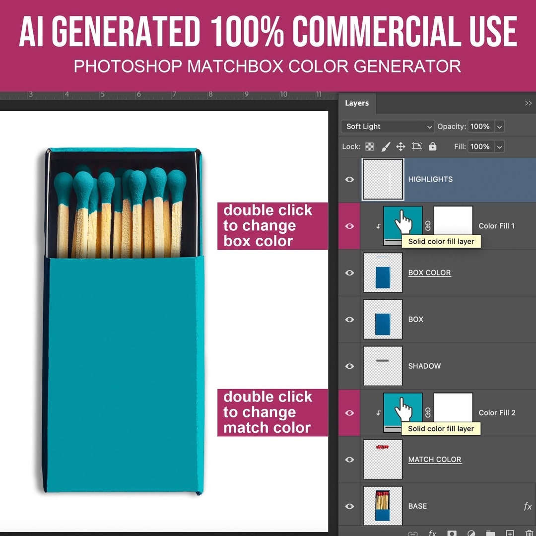 Customizable Matchbook PSD Template: AI Generated Blank Design (digital ...