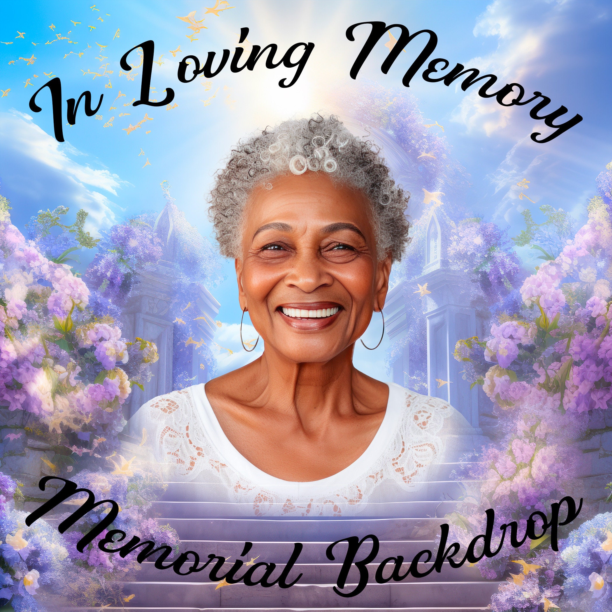 In Loving Memory Backdrop Mini Bundle, Memorial Background, Stairs to ...