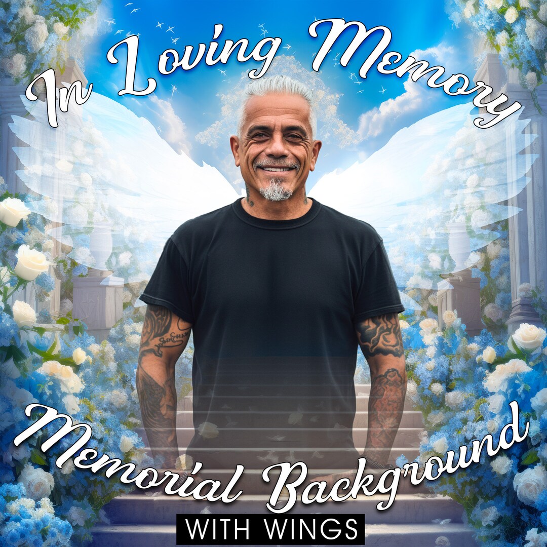 In Loving Memory Backdrop Memorial Background Stairs to - Etsy