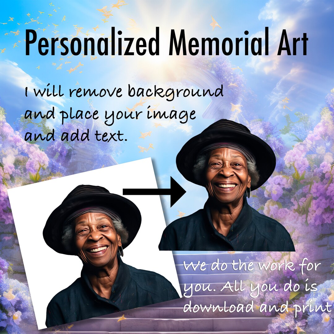 Customize in Loving Memory Art, Includes Image & Text Placement on ...