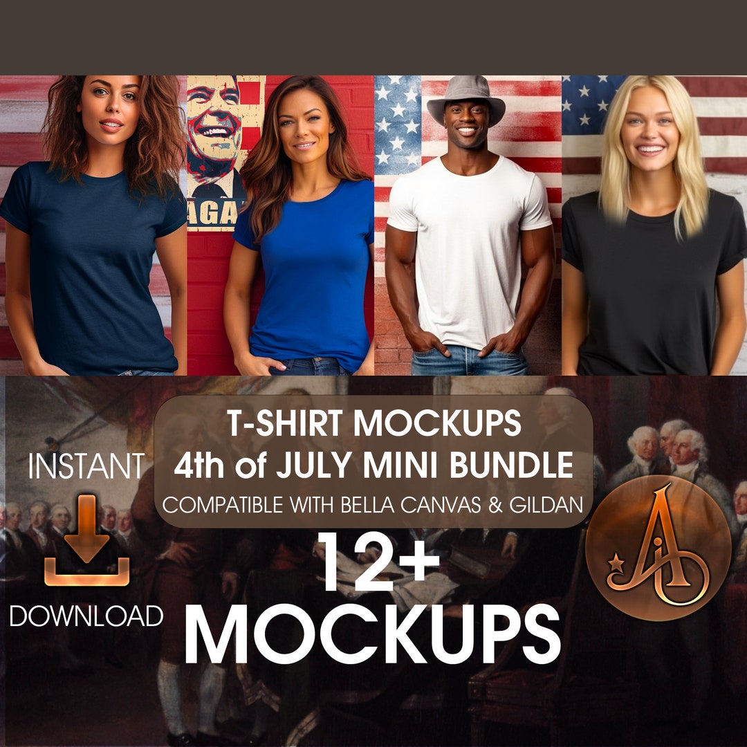 USA Tshirt Mockup, American Flag Mockup Bundle, 12 Plus Mockups ...