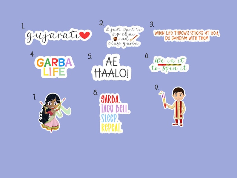 Garba Sticker Pack | Navratri Stickers | Waterproof | Water Bottle ...