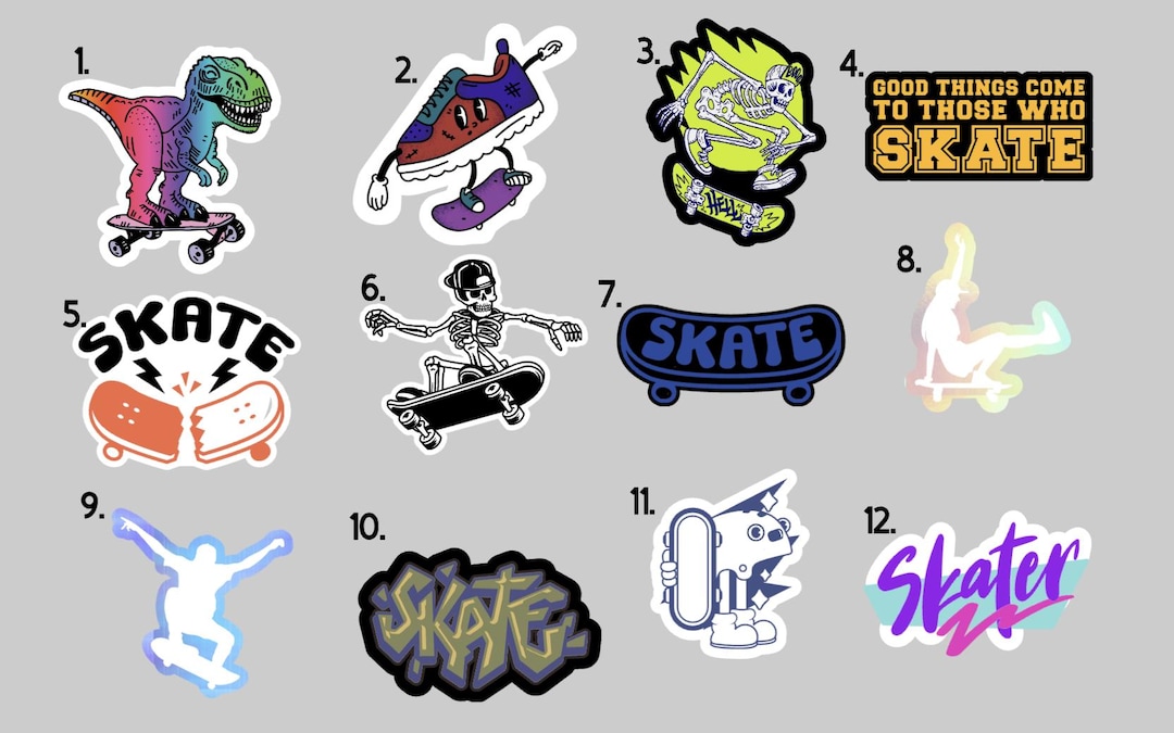 Skateboarding Sticker Packs | Skateboard Decal | Water Bottle Sticker ...