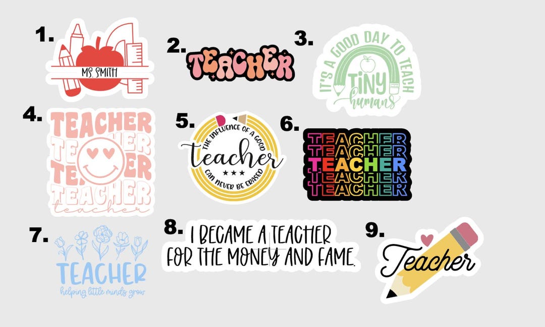 Teacher Sticker Packs | Teacher Decal | Water Bottle Sticker | Laptop ...