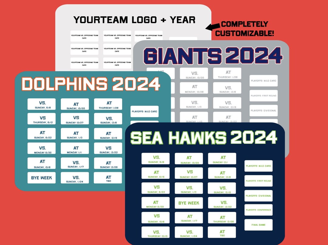 2024 Football Schedule | Regular Season Games Planner Sticker | NFL ...