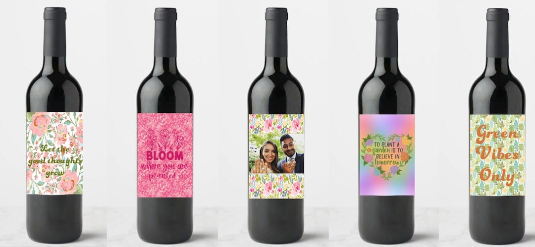 PRINTED Custom Wine Bottle Label | Photo Wine Label | Personalized Wine ...