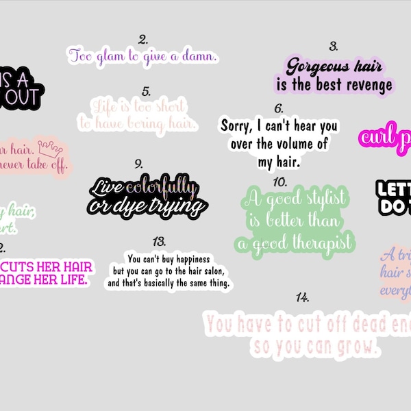 Stickers of Hair - Etsy