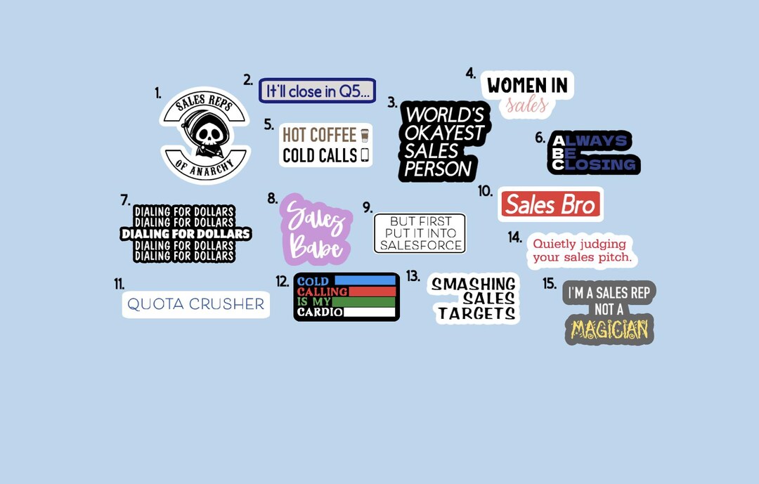 Sales Sticker Packs | Sales Rep Decal | Water Bottle Sticker | Laptop ...